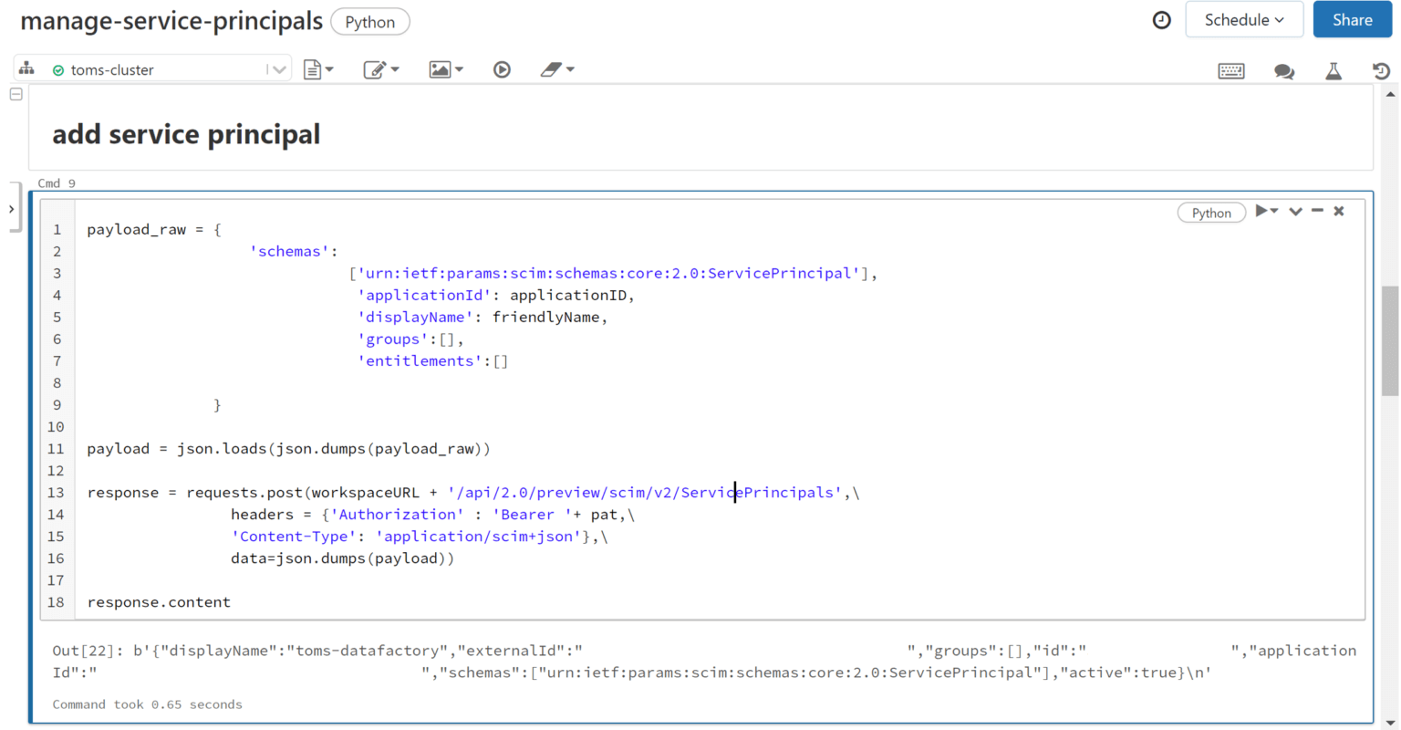 how to manage access control in databricks with SCIM API.