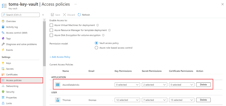 how to manage azure-key-vault backed scopes in databricks.