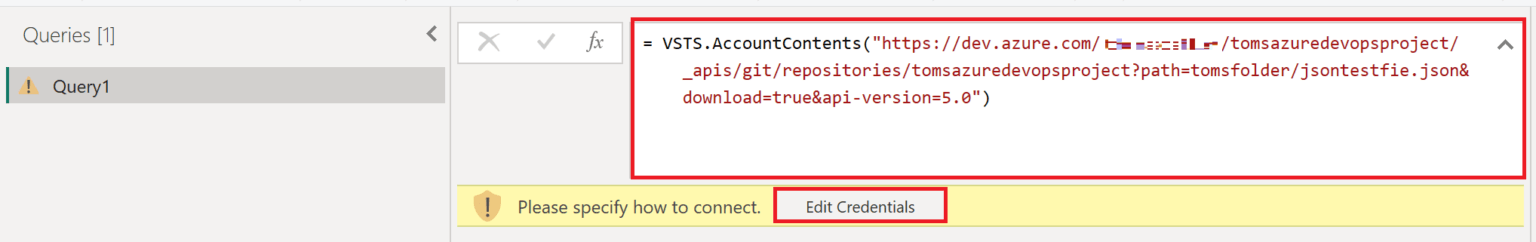how to load files from azure devops repository straight into power bi.